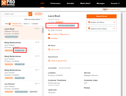 Setting Contact Statuses