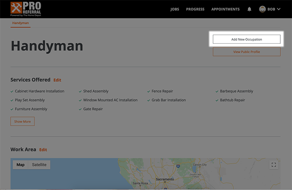 Updating Your Services and Occupations