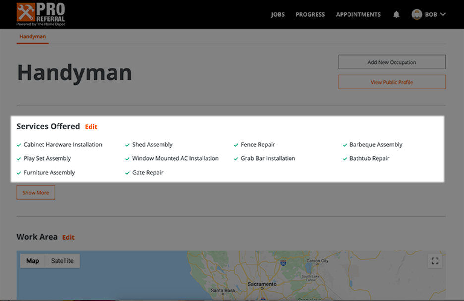 Updating Your Services and Occupations
